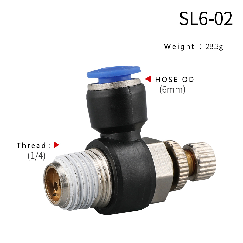 SL connector pneumatic trachea quick connector throttle valve speed ...