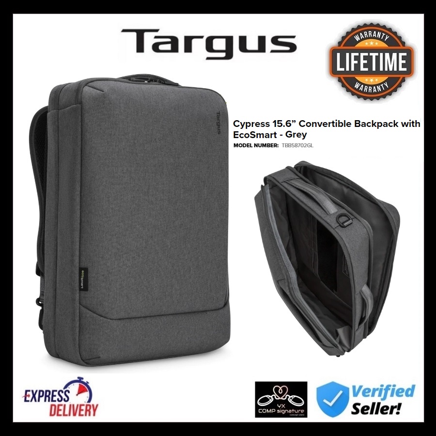 TBB58702 TARGUS BP 15"6 CYPRESS ECOSMART CONVERTIBLE [GREY] | Shopee ...
