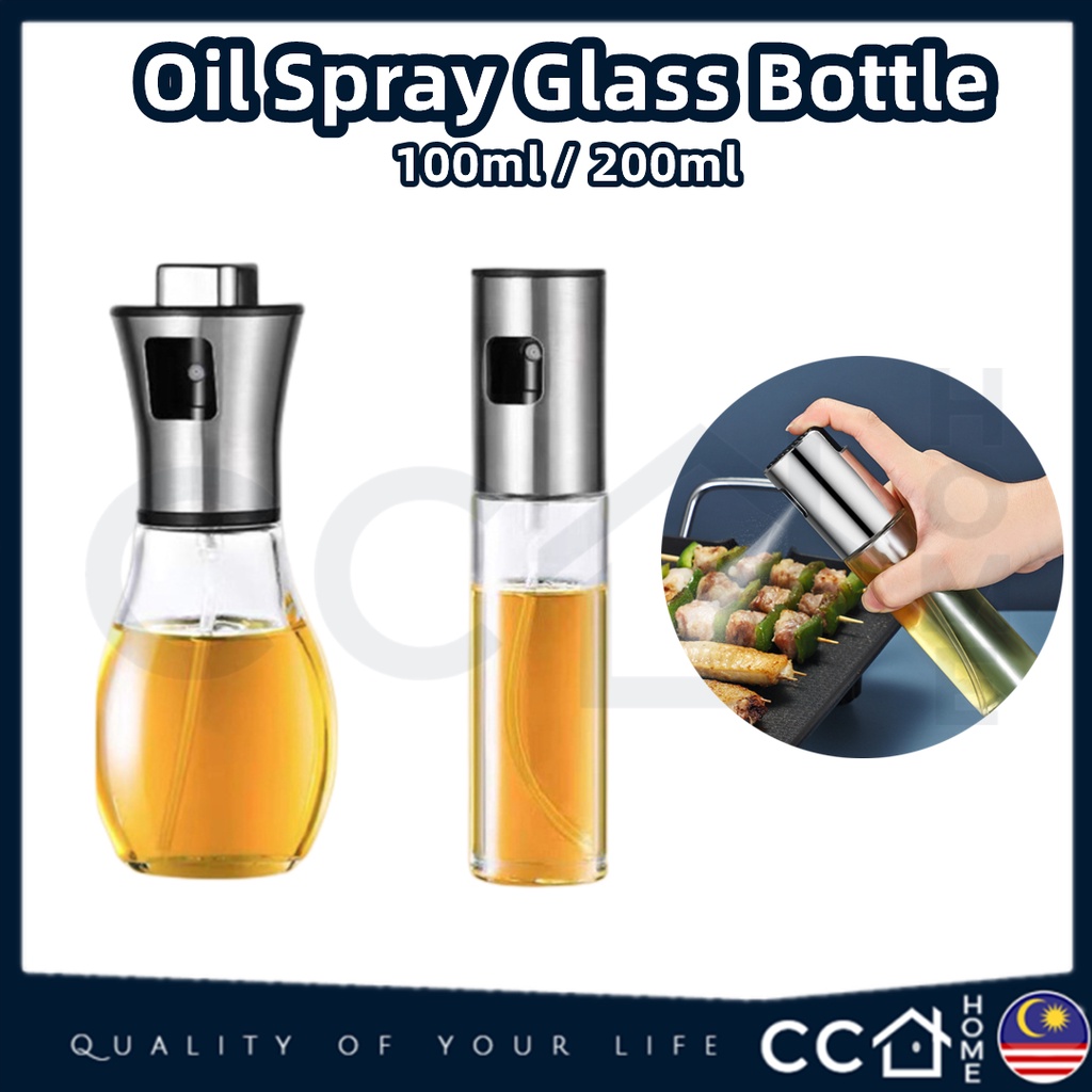 304 Stainless Steel Oil Sprayer Portable Spray Glass Bottle for Cooking ...