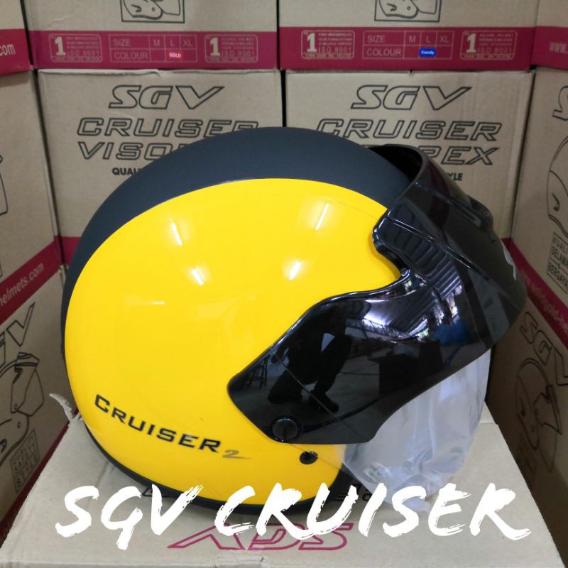 [Sirim Approved] SGV CRUISER 2 HELMET-YELLOW COLOR | Shopee Malaysia