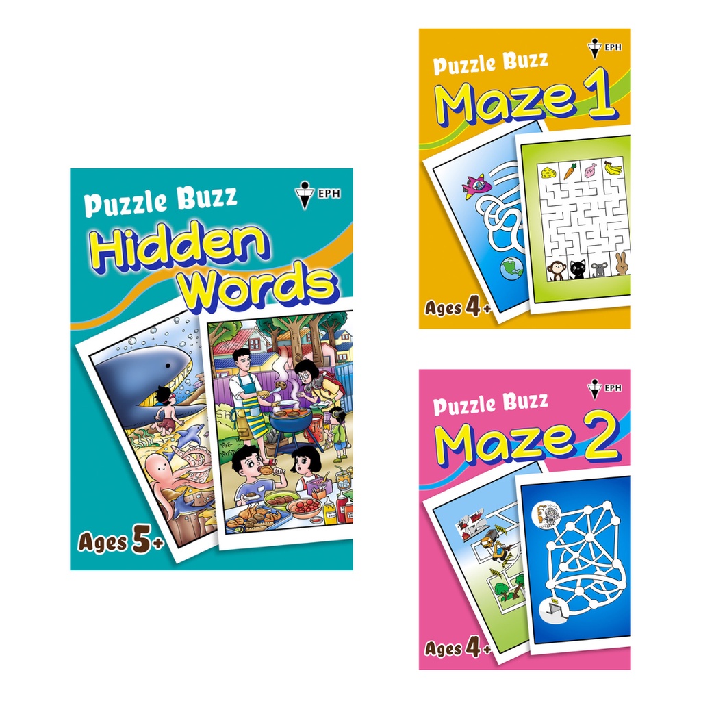 EPH Buku Aktiviti Puzzle Buzz, Ages 4-5, English | Shopee Malaysia