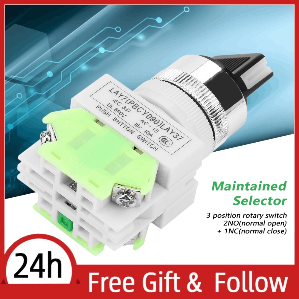 22mm 3 Position Maintained Selector Self-Locking Rotary Switch LAY37-20X/31 SG | Shopee Malaysia