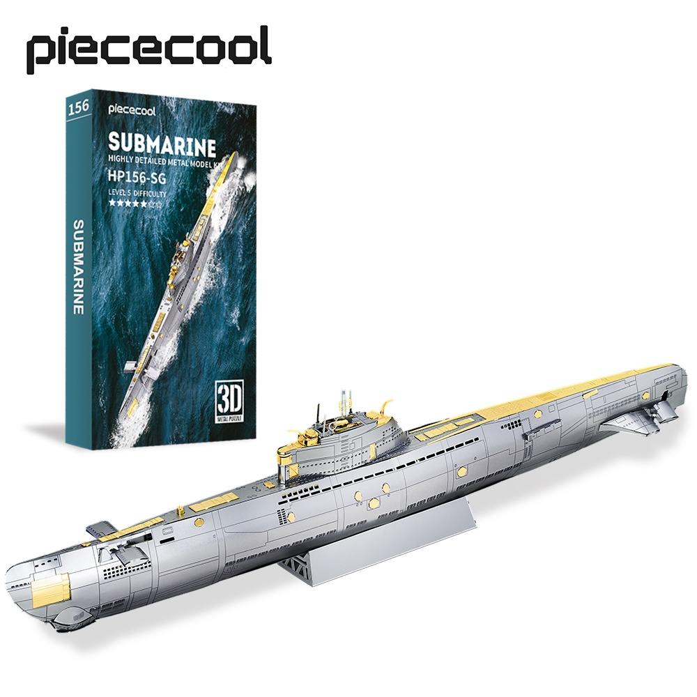 Piececool 3D Metal Model Kit for Adults, Military Submarine Metal Model ...