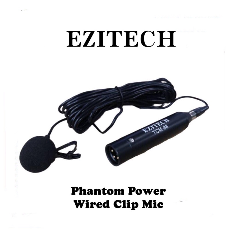 Ezitech TCM-88 Phantom Powered Wired Lavalier Clip Microphone | Shopee ...