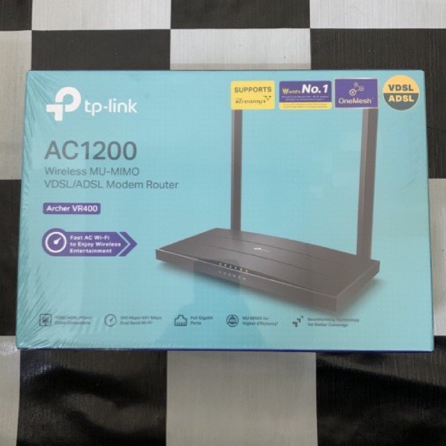 TP-Link Archer VR400 AC1200 Wireless MU-MIMO VDSL/ADSL Modem Router ...