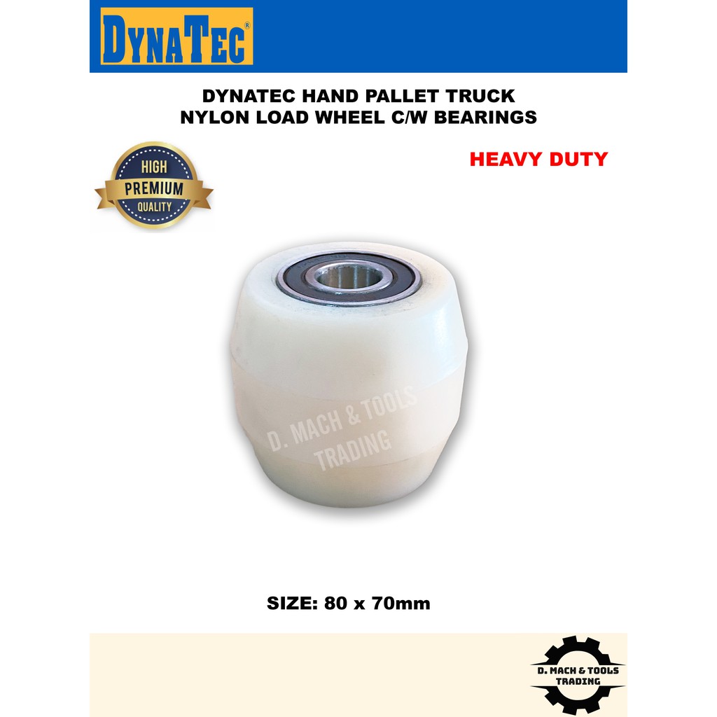 DYNATEC 80 X 70 (mm) Heavy Duty Hand Pallet Truck Nylon Front / Load ...