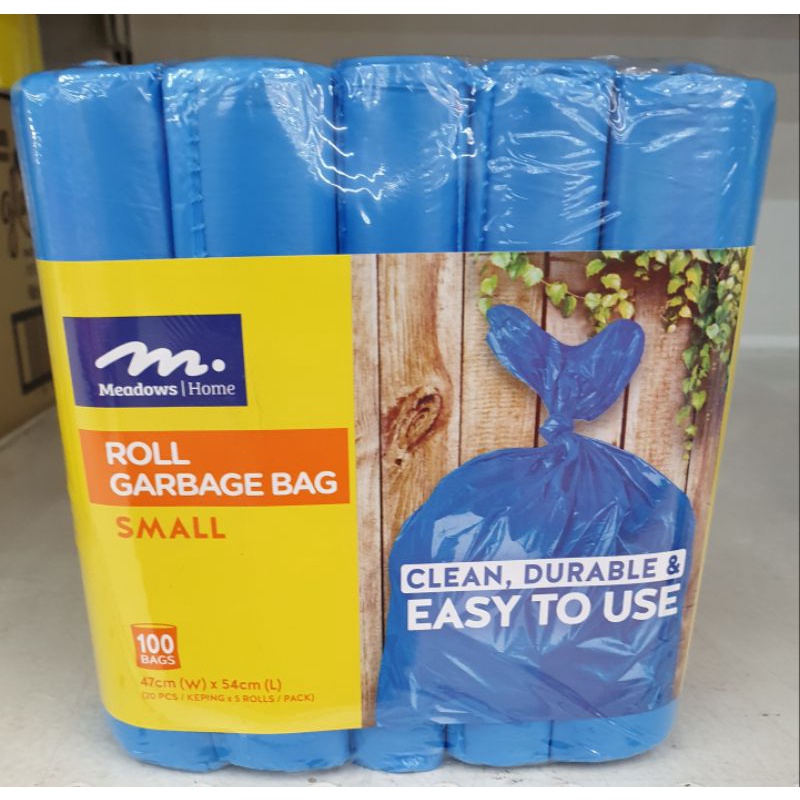 Meadows Brand Roll Garbage Bag Small 100bags 47cm(W)x54cm(L) | Shopee ...
