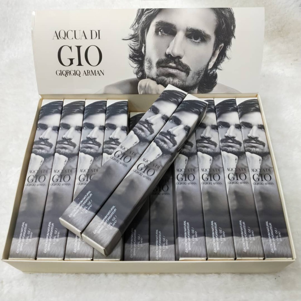 Perfume Viral Lelaki Botol Panjang 35ml | Di Gio Aqcua 20Pcs | Shopee ...