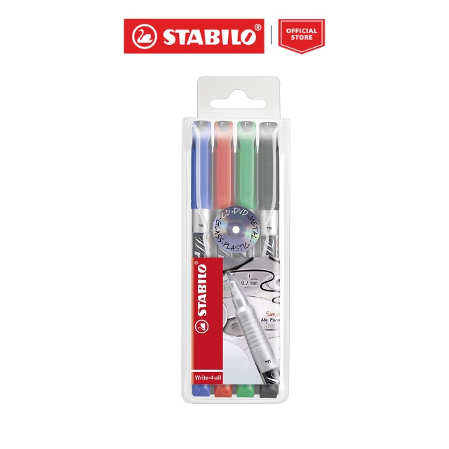STABILO Permanent Marker Pen Write-4-All (Can Write on All Surfaces ...