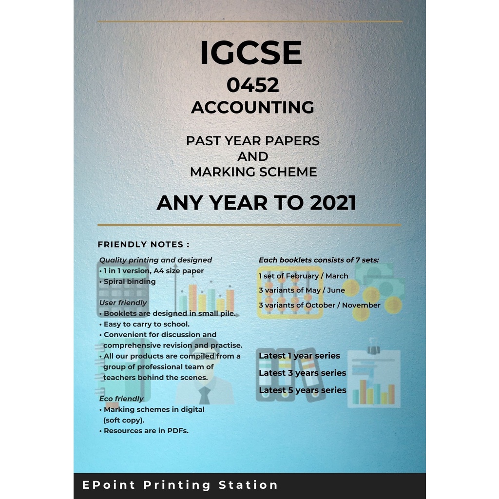 🌐IGCSE Past Year Papers📝 | Accounting 0452 🏦💱| Any year to 2021📆 | Shopee Malaysia