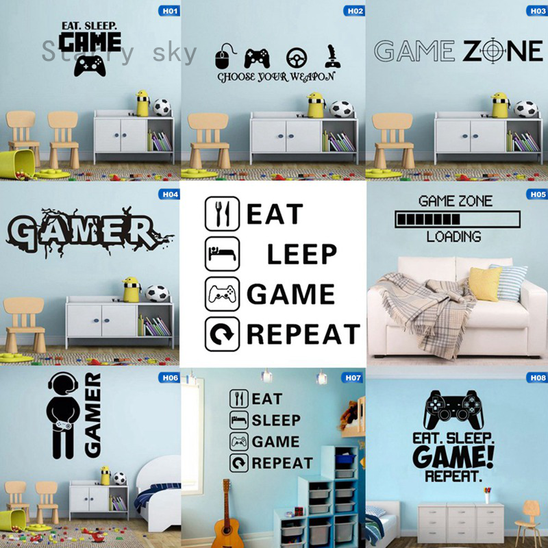 2020 New Fashion Wallpapers Eat Sleep Game Repeat Play Game Removable ...