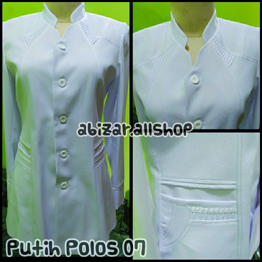 PUTIH Blazer Shirt WASKAT Service Uniform PNS Teacher PDH Plain White ...