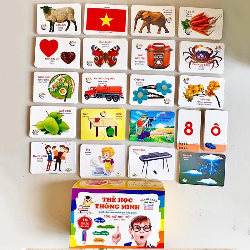 Smart learning cards for children 16 topics 416 cards (bilingual ...