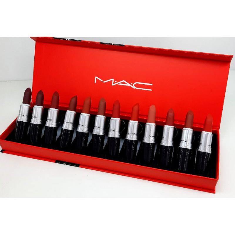 MAC Red Box Matte Lipstick (12pcs Set) | Shopee Malaysia