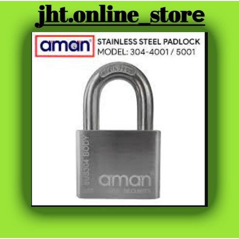 Aman Heavy Duty Padlock ( Sus-304 Stainless Steel Lock) | Shopee Malaysia