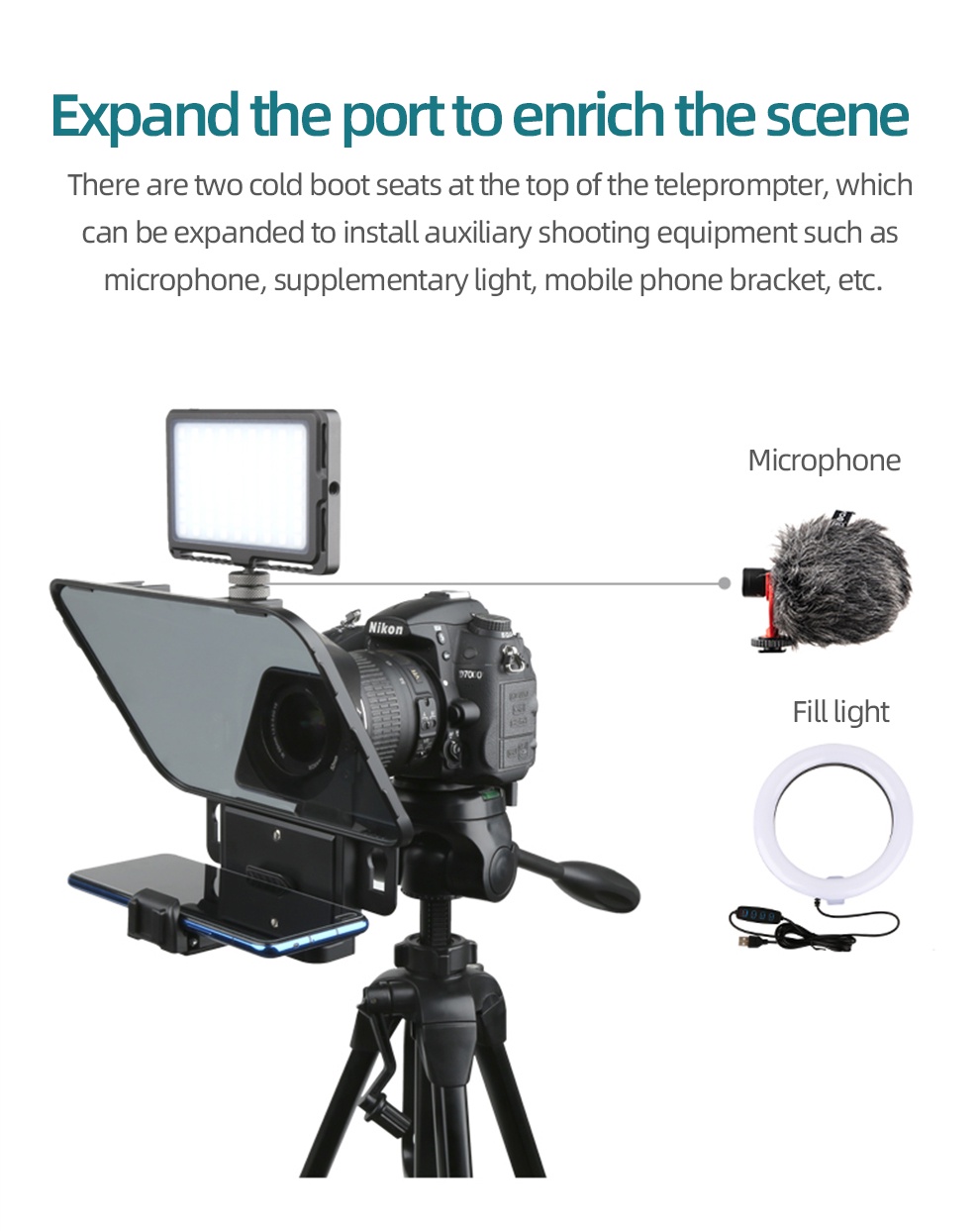 Bestview T3 Big Screen Prompter Professional Interview Teleprompter ...