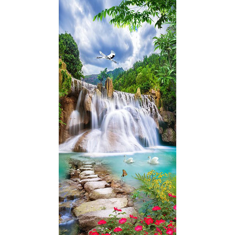 SA VTC vertical wall painting Feng shui waterfall landscape UD1084 with ...