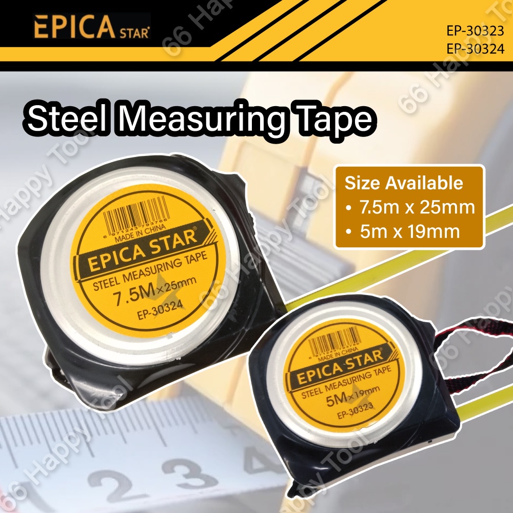 EPICA STAR 5m 7.5m Steel Measuring Tape Construction Measurement Power ...