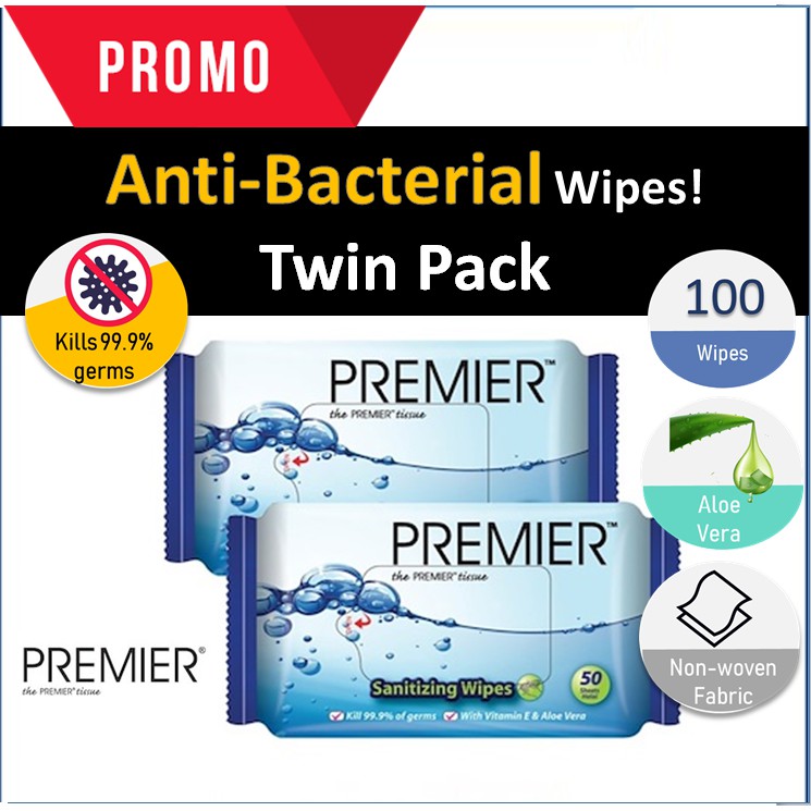(Ready Stock) 🔥 Antibacterial Wipes 🔥60 Wipes/pack 消毒纸巾🔥Premier 🔥 ...