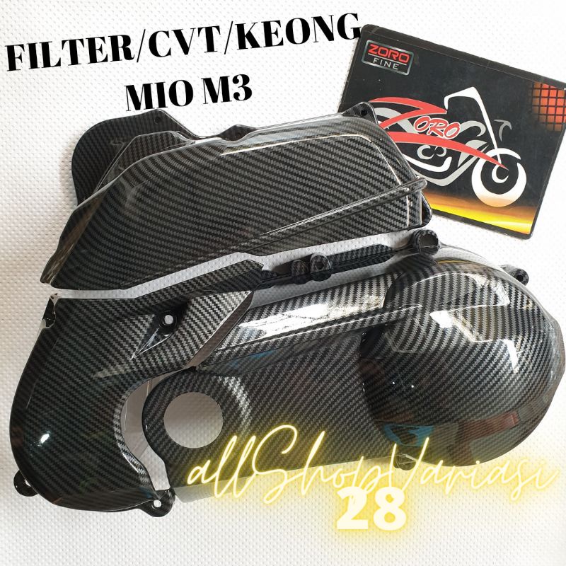 Mio M3 125 Carbon CVT Lid Cover - Filter - Keongan Mio M3 125 Mio Gt ...