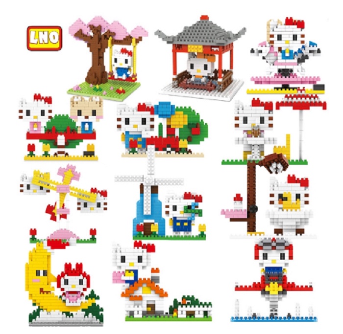 LNO Hello Kitty Nano Blocks Nanoblocks Mini Diamonds Toy Mini Building ...