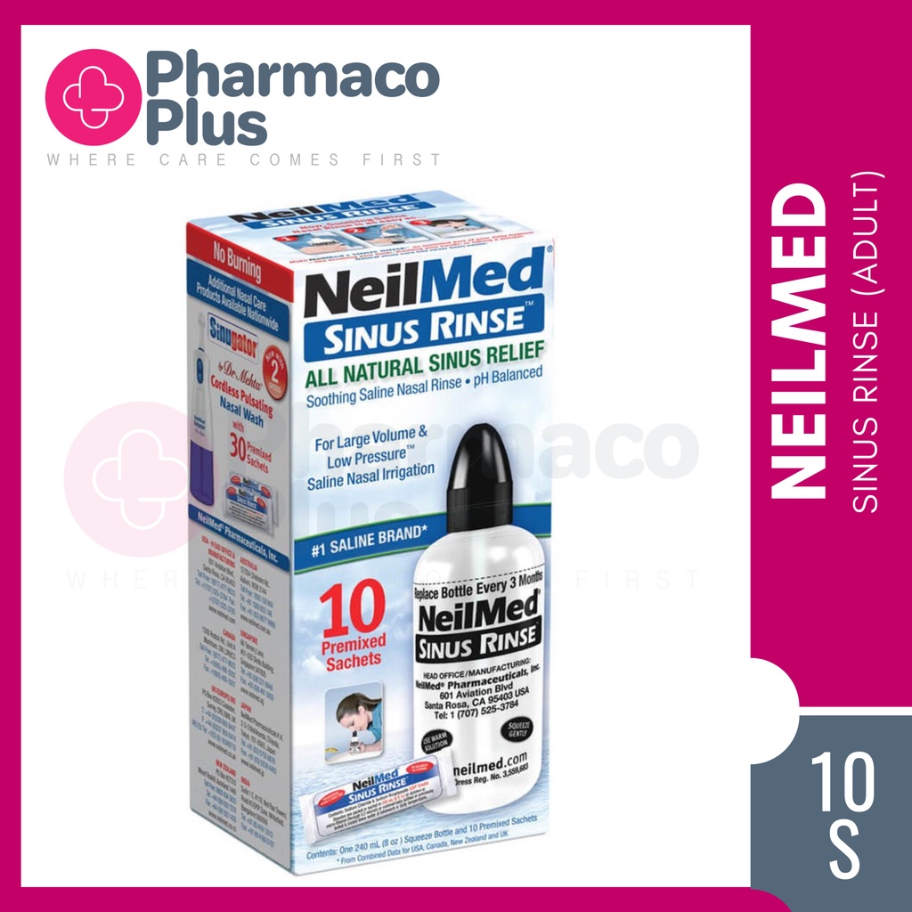 NEILMED Sinus Rinse with 10 Premixed Sachets (Adults) Nasal Allergies ...