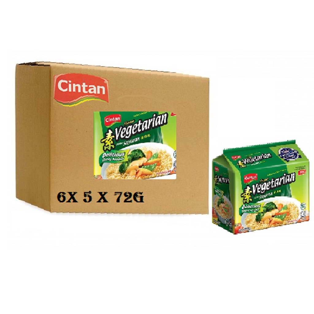 Cintan Instant Noodles Vegetarian Flavoured-1CTN(6x5 x 72g) | Shopee ...