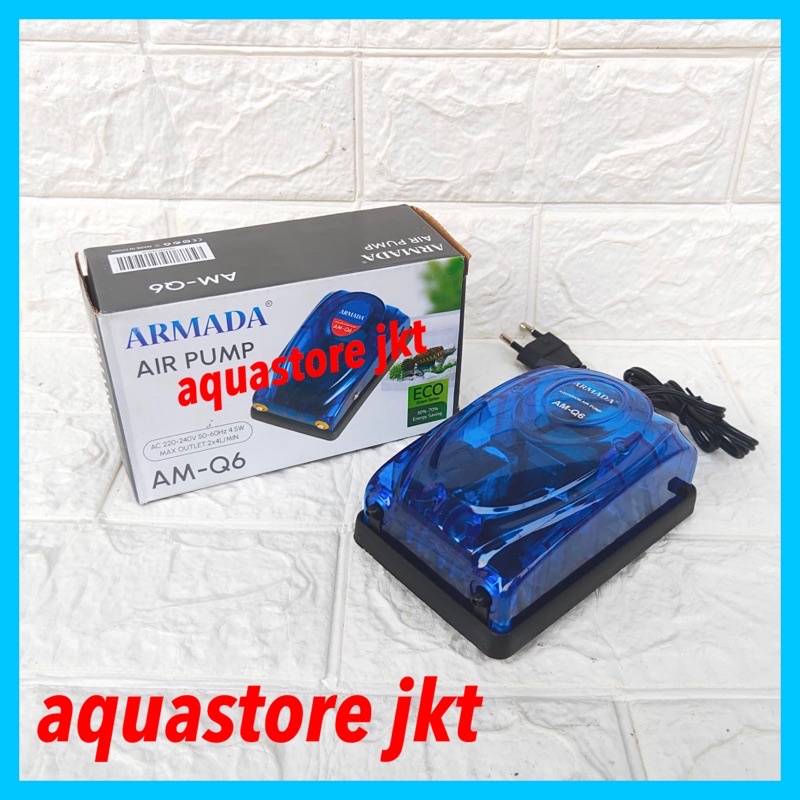 MESIN Armada AM Q6 2 HOLE AERATOR MACHINE BLUE AQUARIUM AERATOR AIR ...