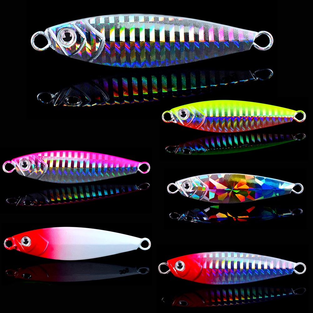 Jigging Hook Spinner Bait 7g/10g/15g/20g/30g Laser Metal Jig Umpan Casting Spoon Fishing Lure ...