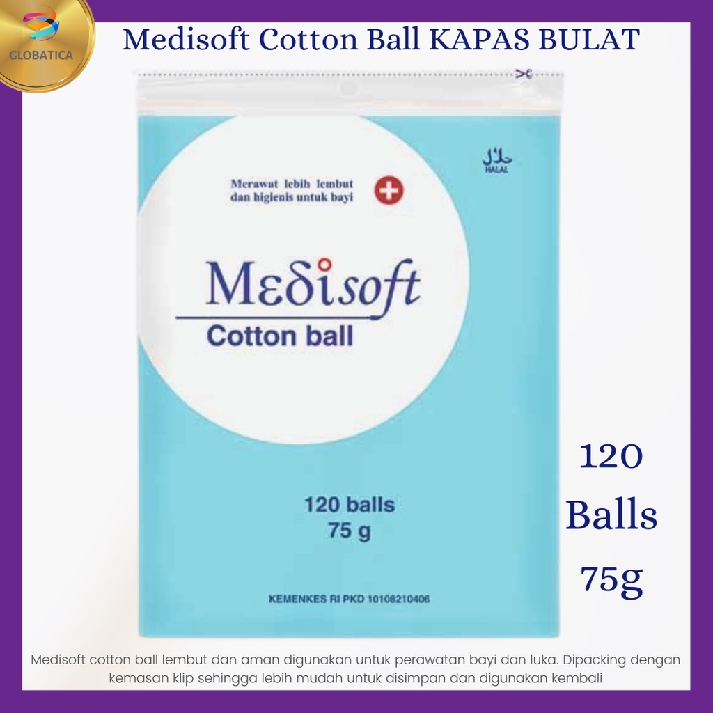 Medisoft Cotton Ball 120 Balls 75g -Globatica | Shopee Malaysia