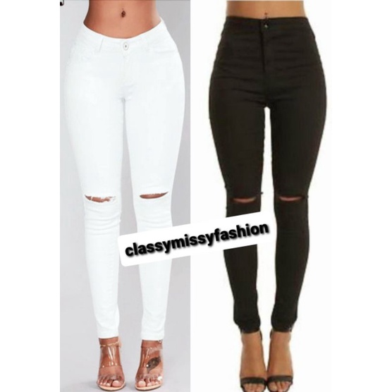 🧿RIPPED SKINY JEANS ONLY FOR LADIES 🧿 READY STOCK | Shopee Malaysia