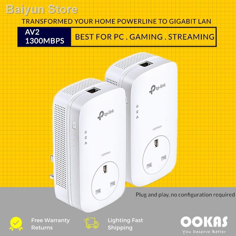 卐TP-LINK AV1300 Gigabit Passthrou AV2 Powerline Adapter Starter Kit TL ...