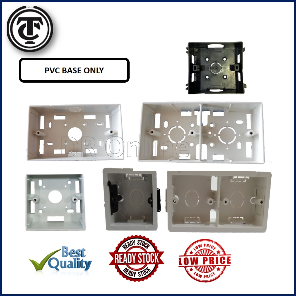 PVC Partition Box Base,Tapak ( White) 3"x3 "/ 3"x 7" | Shopee Malaysia