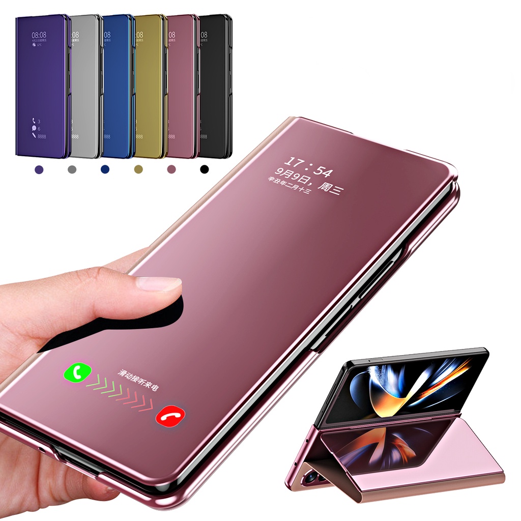 Mirror Clear View Flip Phone Case For Samsung Galaxy Z Fold 4 6 5 5G ...