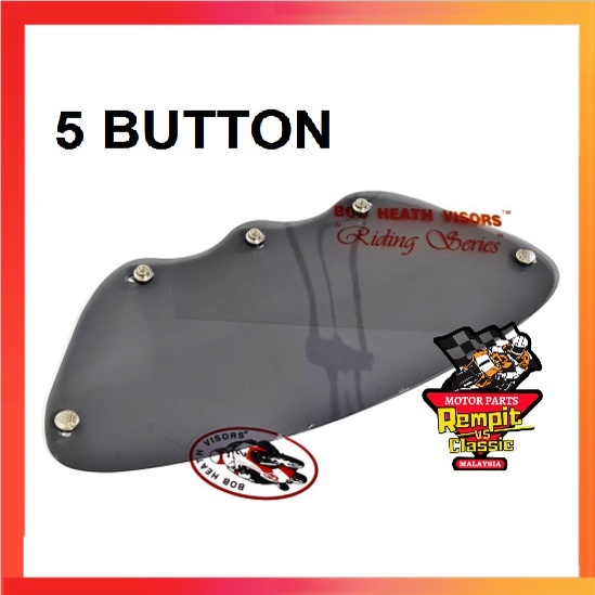REMPIT 5 Button Tinted Bob Heath Helmet Visor (Free 1 Sticker) | Shopee ...