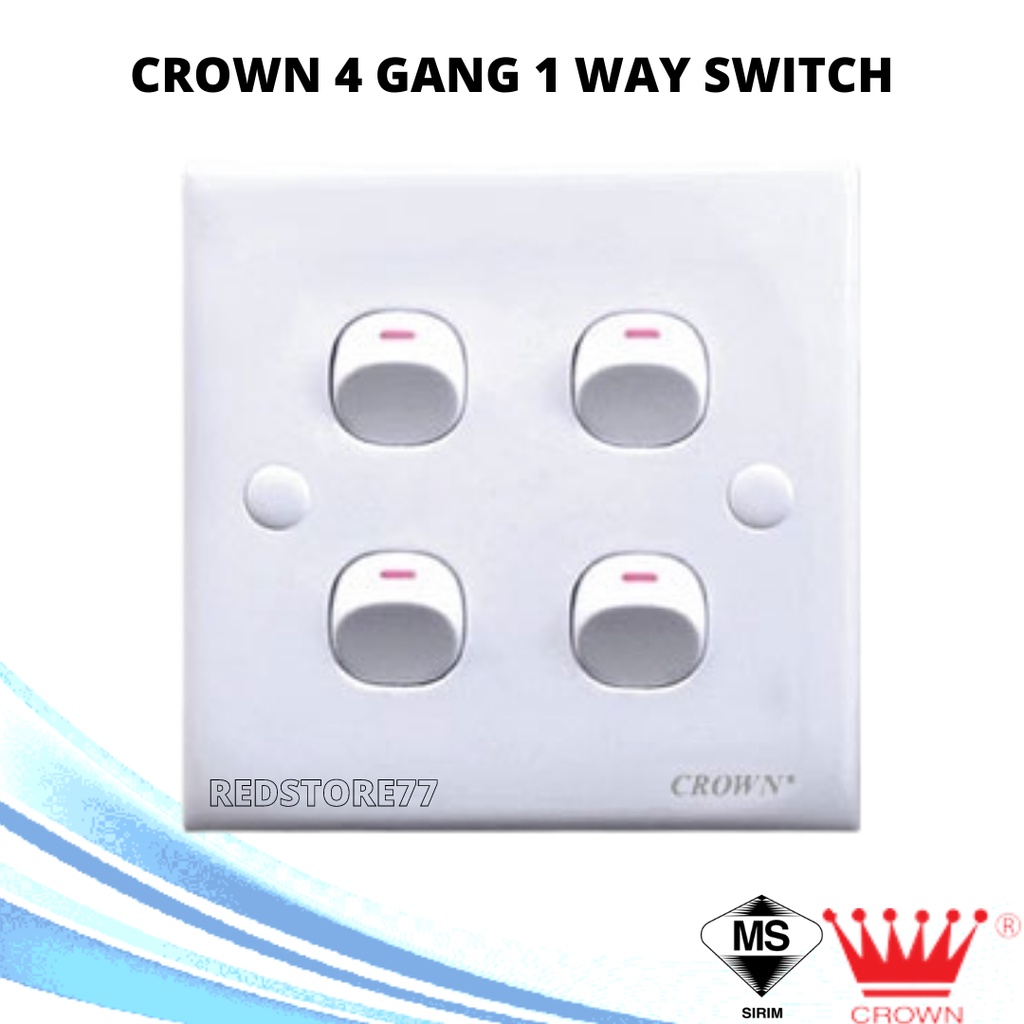 CROWN SIRIM SWITCHES SWITCH 1 2GNG 2GANG 3 GANG 4 GANG 5GANG BELL PRESS ...