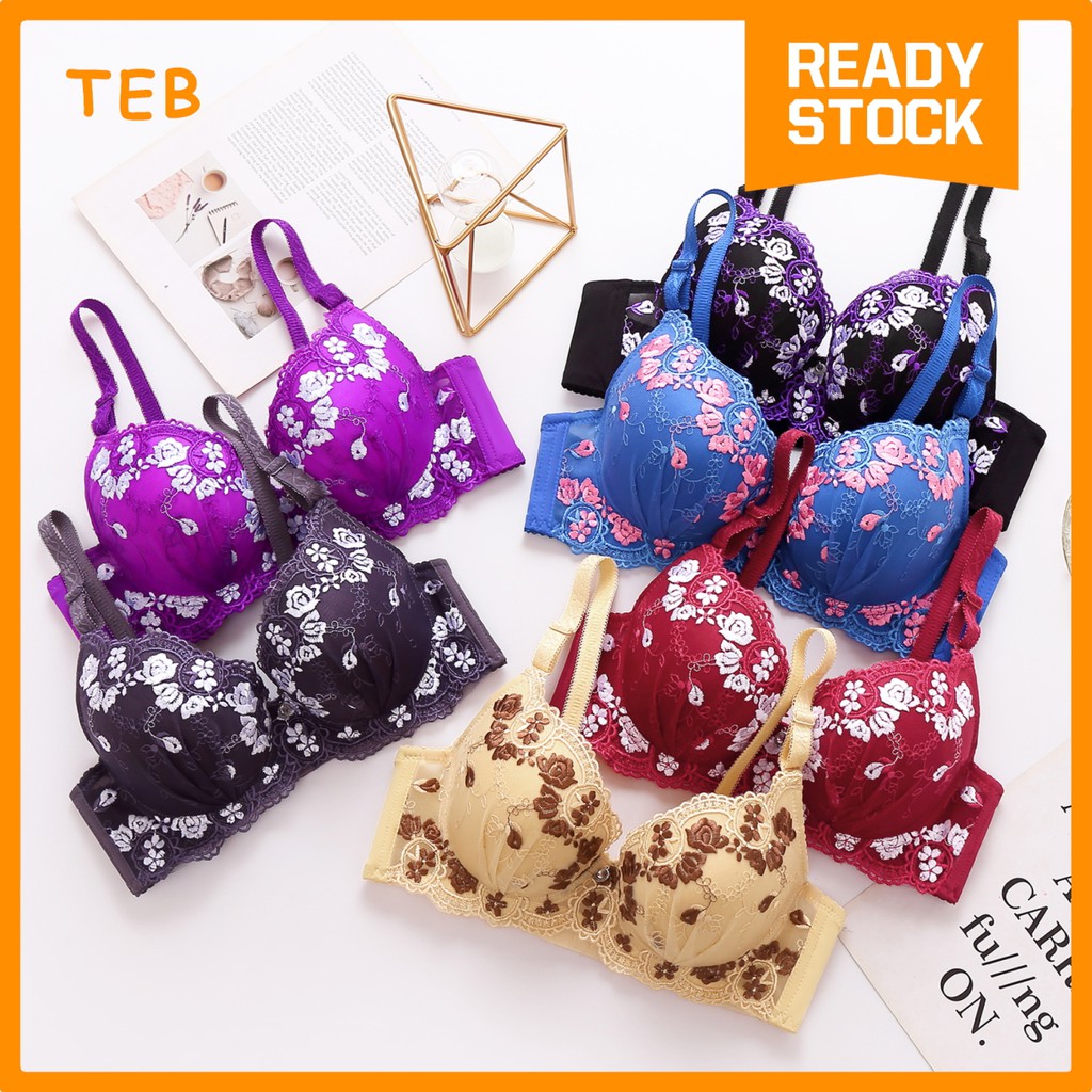 Alicia's Secret Flowers Embroidery & Lace Underwire Bra | Bra Berdawai ...