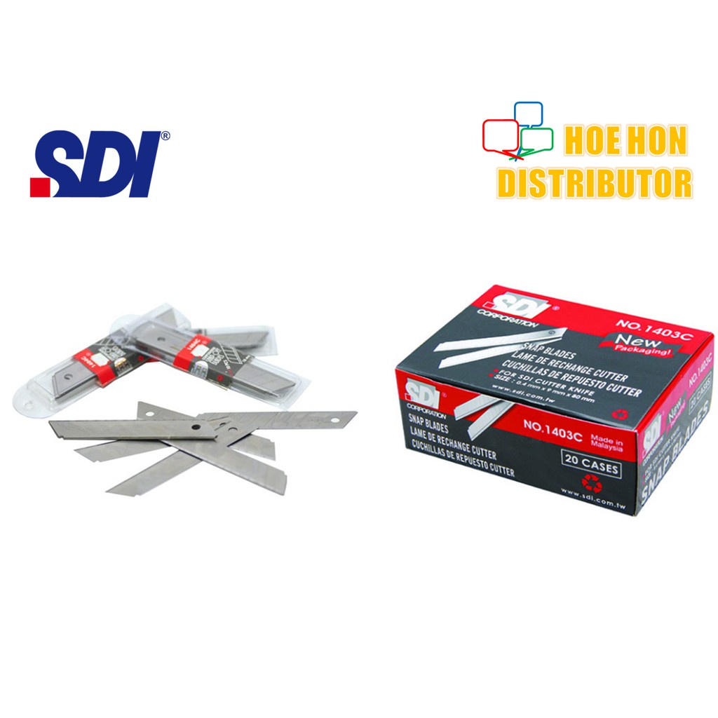 SDI 1403C Snap Blade Replacement Refill for SDI Small Cutter Knife Pisau Tolak 5pcs | Shopee ...