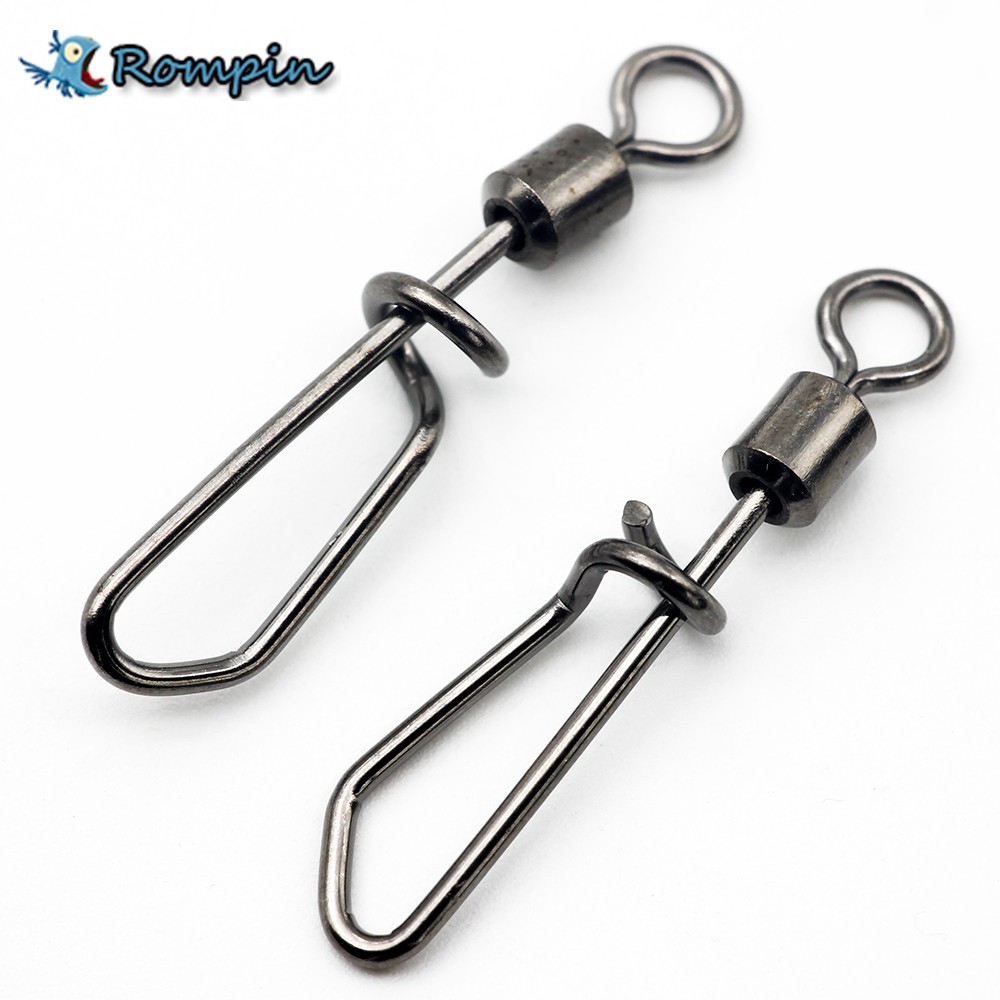 20pcs/lot Stainless Fishing Swivels Snap Rolling Swivel with T shape ...