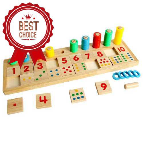 Wooden Math Game Board Number Puzzle Sorting Montessori Toys ...