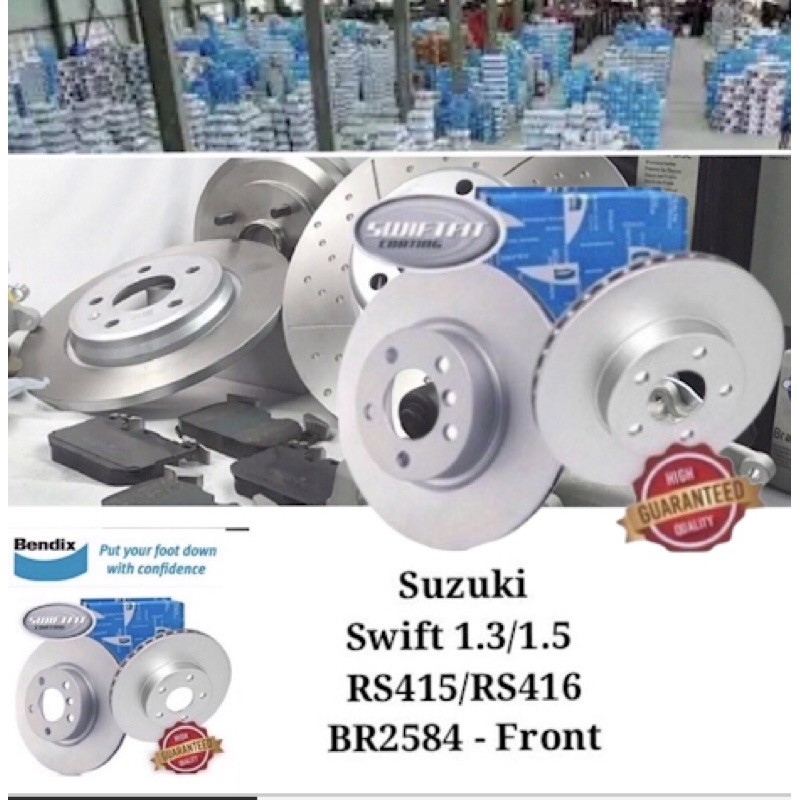 Bendix Swiftfit BR2584 Front Disc Rotor - Suzuki Swift 1.3/1.5 RS415/RS416 (1pcs) | Shopee Malaysia