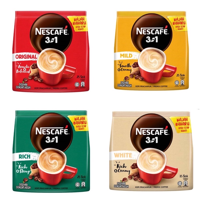 Nescafe 3 in 1 Premix Coffee Original / Rich / Mild / White/ Salted ...