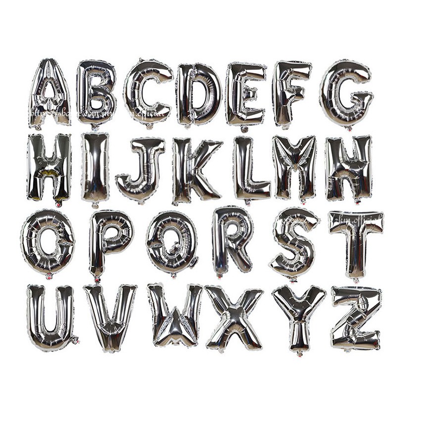 (16INCH) SILVER FOIL ALPHABET Balloon Inflatable Birthday Party ...