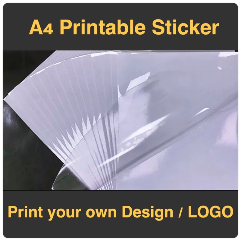 Printable Transparent Glossy Sticker size A4 Waterproof Ink Jet ...