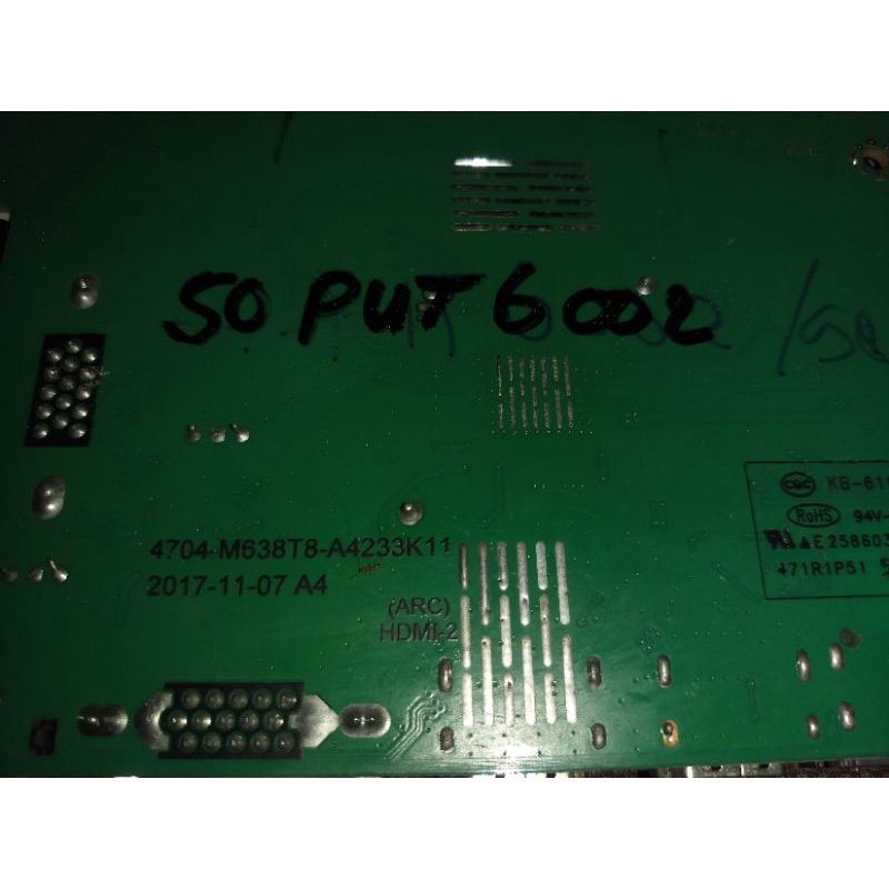 PHILIPS 50PUT6002 / MSD6A638-T8E2 / 4704-M638T8-A4233K11MAINBOARD ...