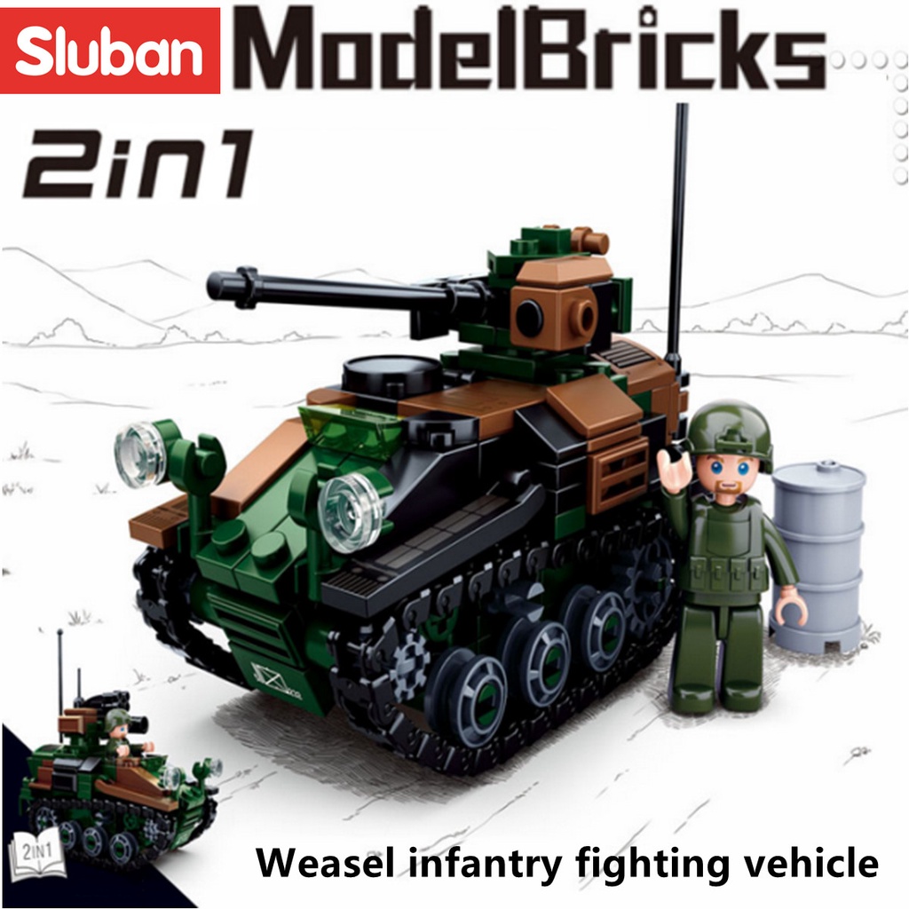 245PCS Sluban 0750 Military Tank Wiesel AWC 1 Airborne Combat Vehicle ...