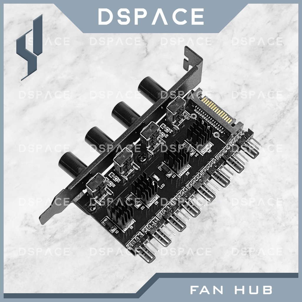 8 Channels 3/4PIN 12V PCI Fan Hub Knob Control Cooling Fan Speed ...