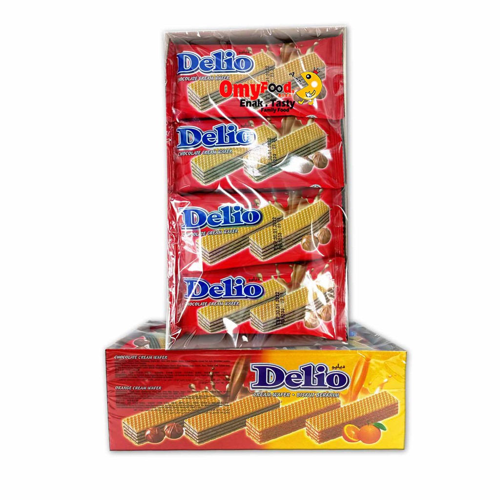 16g x 24pcs Delio Cream Wafer [Chocolate / Strawberry / Milk / Orange ...