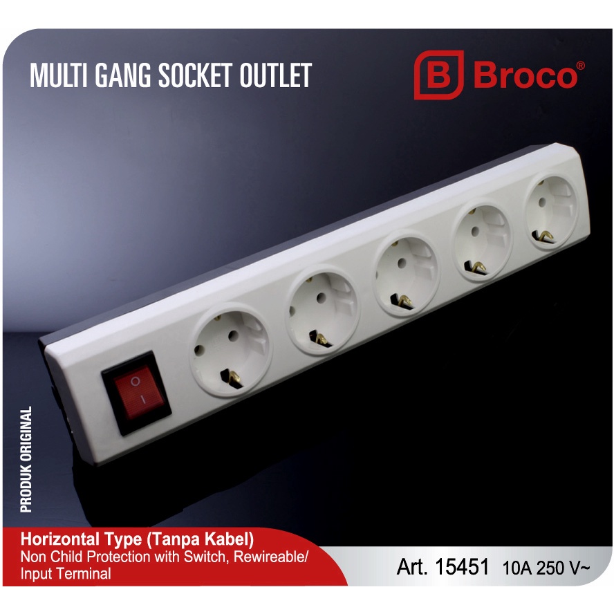 Broco Electrical 15451 5 Hole Socket (NCP + Switch) | Shopee Malaysia