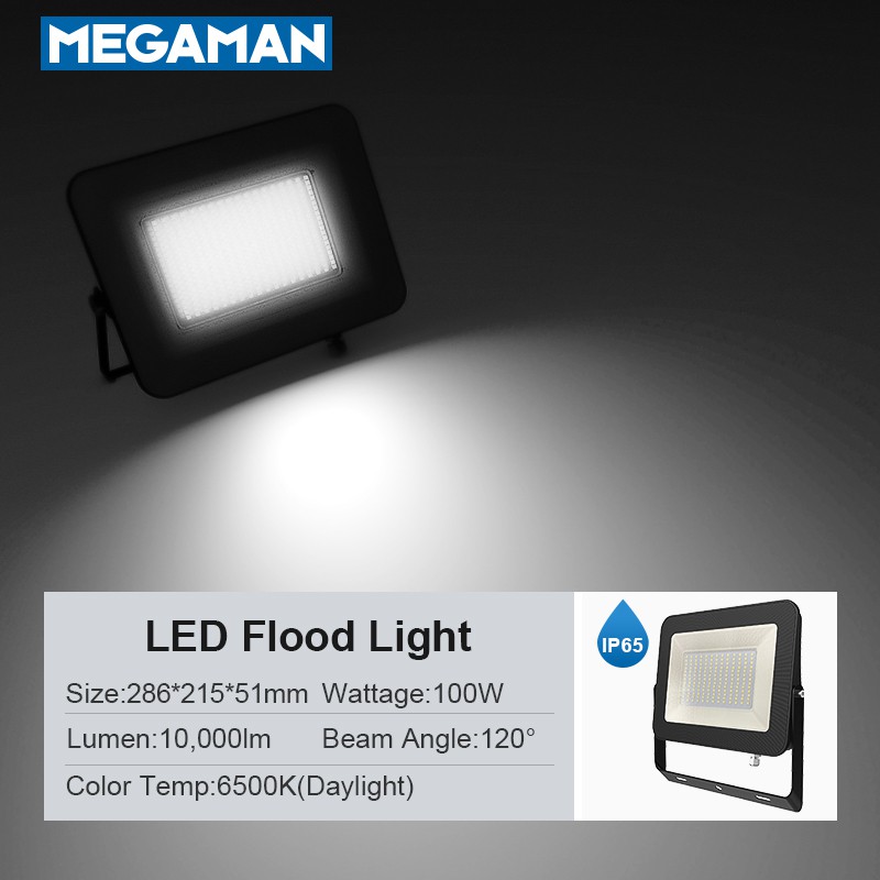 Megaman LED Flood Light Spotlight IP65 BK Ideal For Facade and Large ...